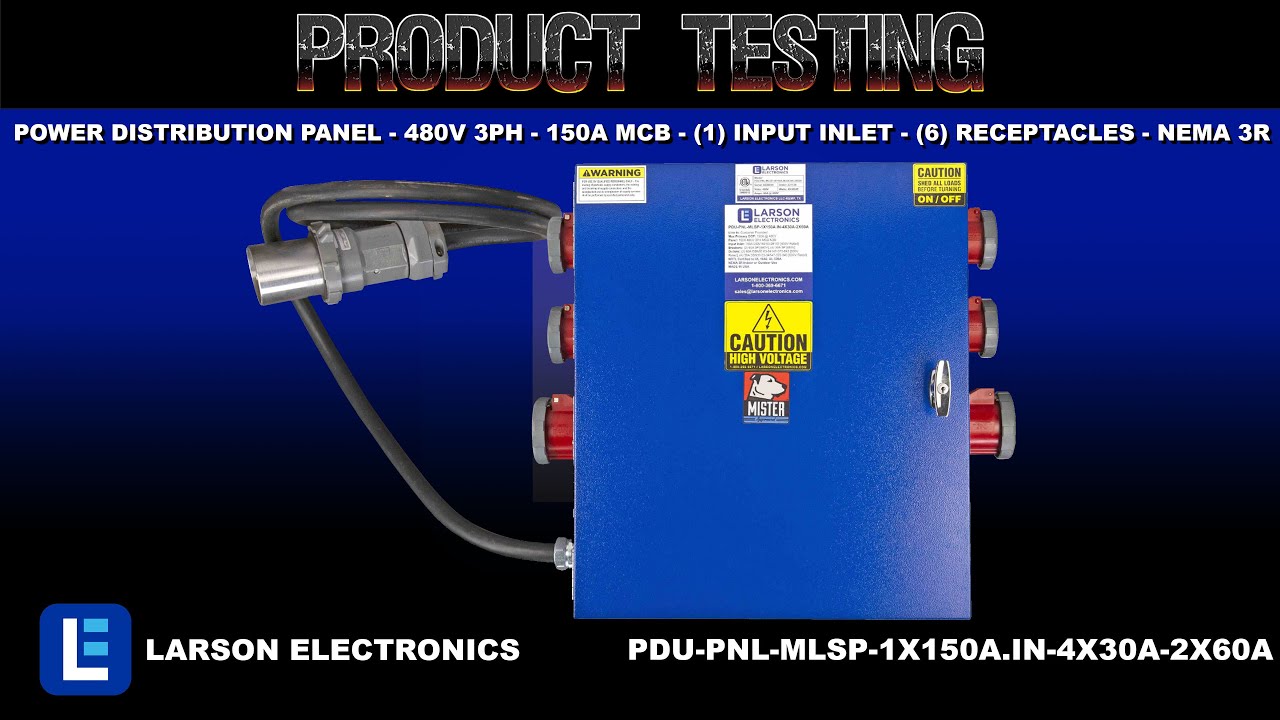 Power Distribution Panel - 480V 3PH - 150A MCB - (1) Input Inlet - (6 ...