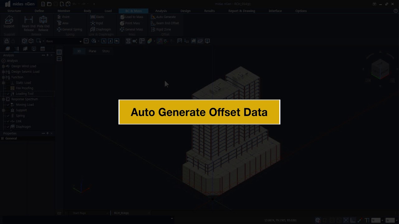 [midas nGen Tutorial] High Rise Reinforced Concrete Building_Load & B.C 06. Boundary Conditions ...