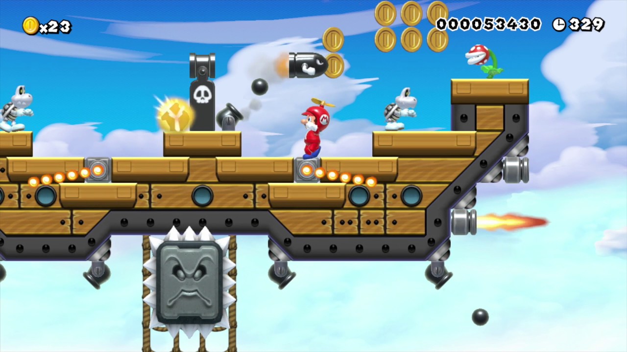 Super Mario Maker Levels: "Bowser Jr's Airship Invasion" - YouTube