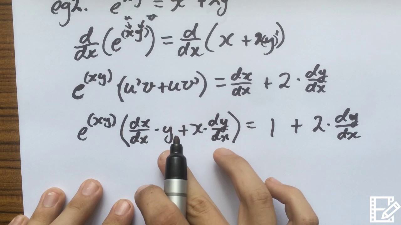 Implicit Differentiation - with e - YouTube