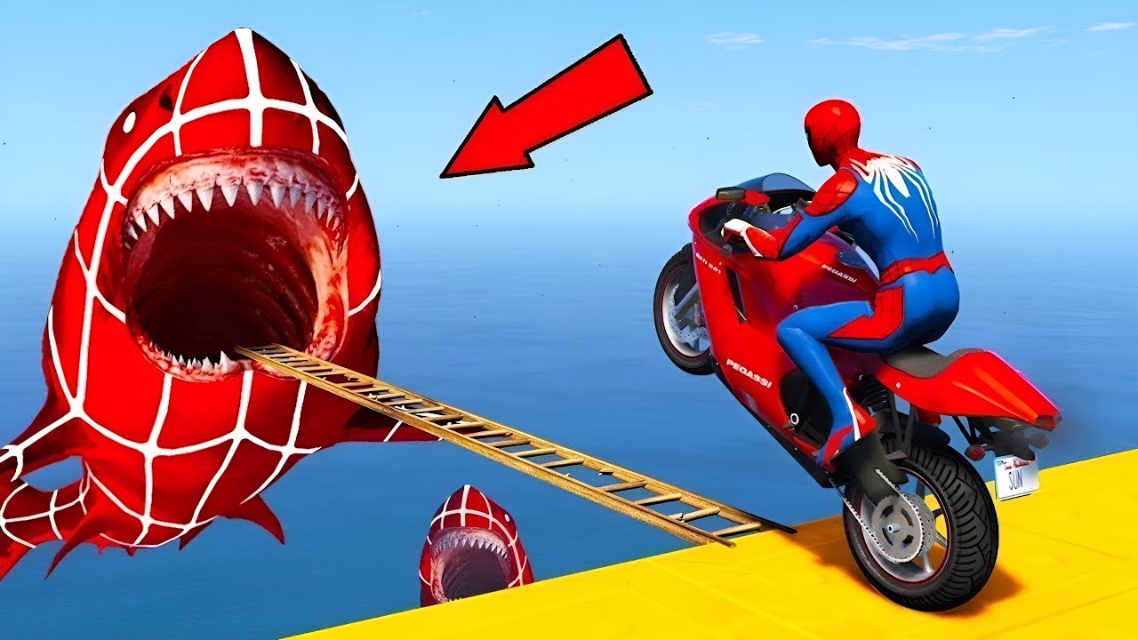 GTA V Epic New Stunt Race For Car Racing Challenge by Trevor and Shark ...