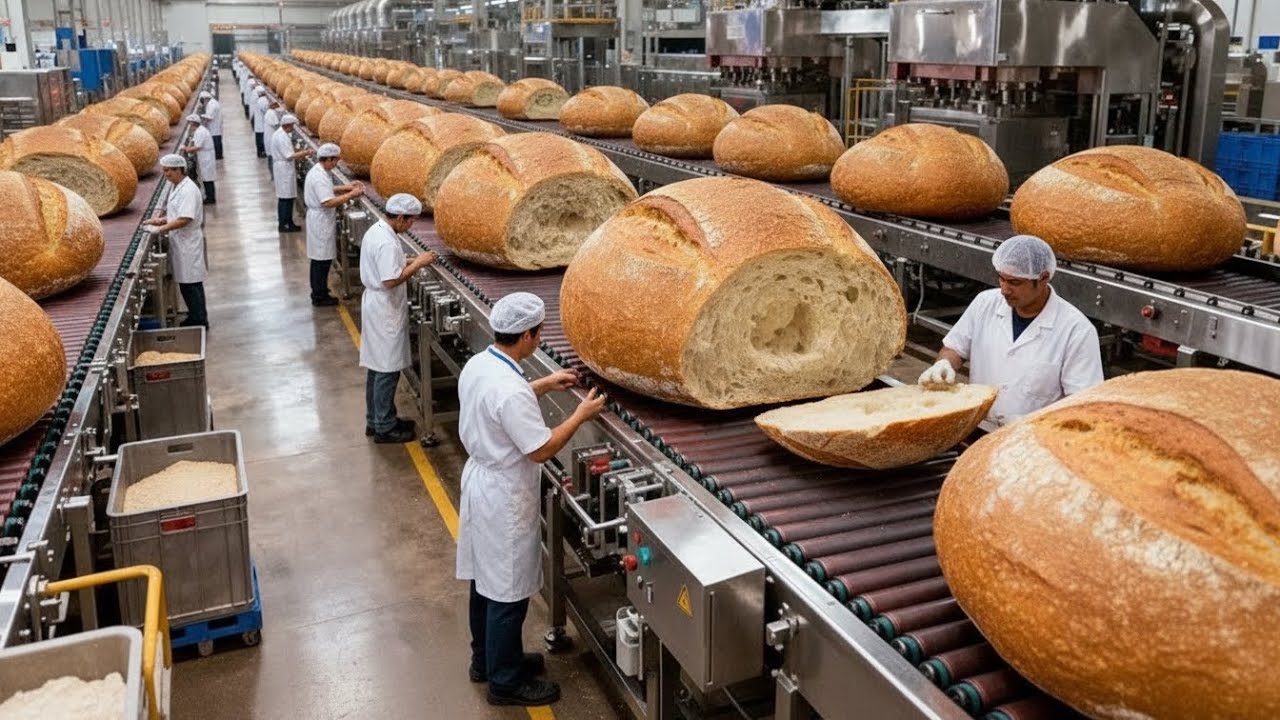 Inside a Modern Bread Factory: From Wheat Grain to Packaged Loaf Bread ...
