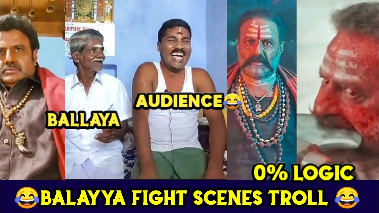 Balayya Troll|Balakrishna fight scene troll 😂|No logic only balayya ...