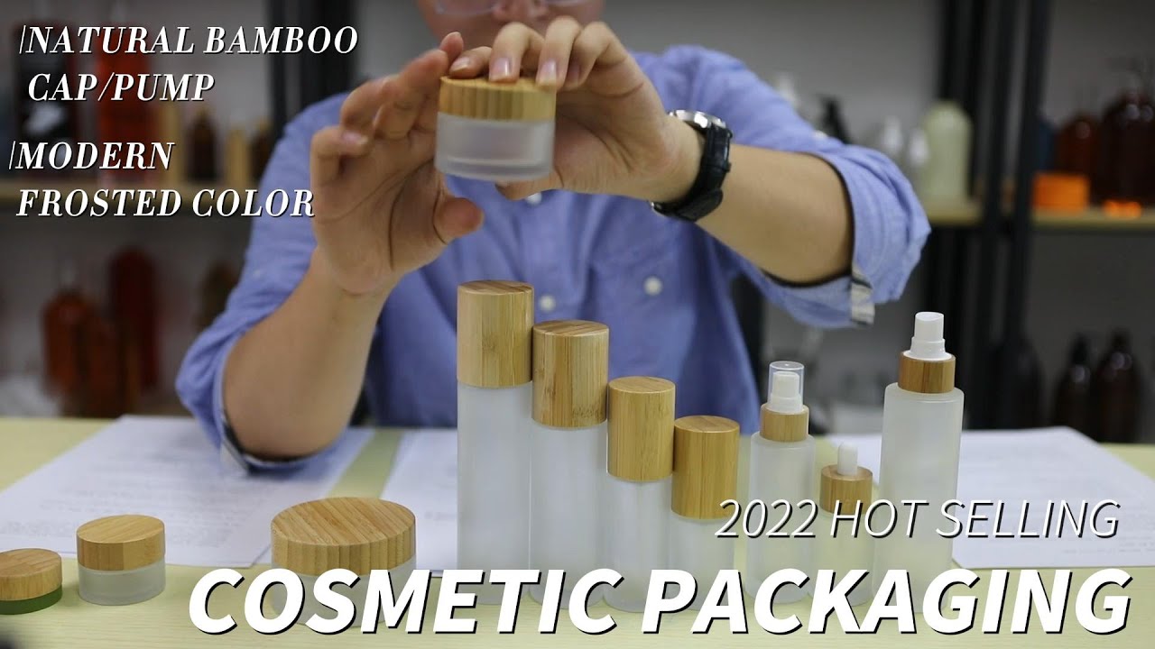 2022 Frosting Bamboo Lid Pump Airless Cosmetic Lotion Bottles Cream ...