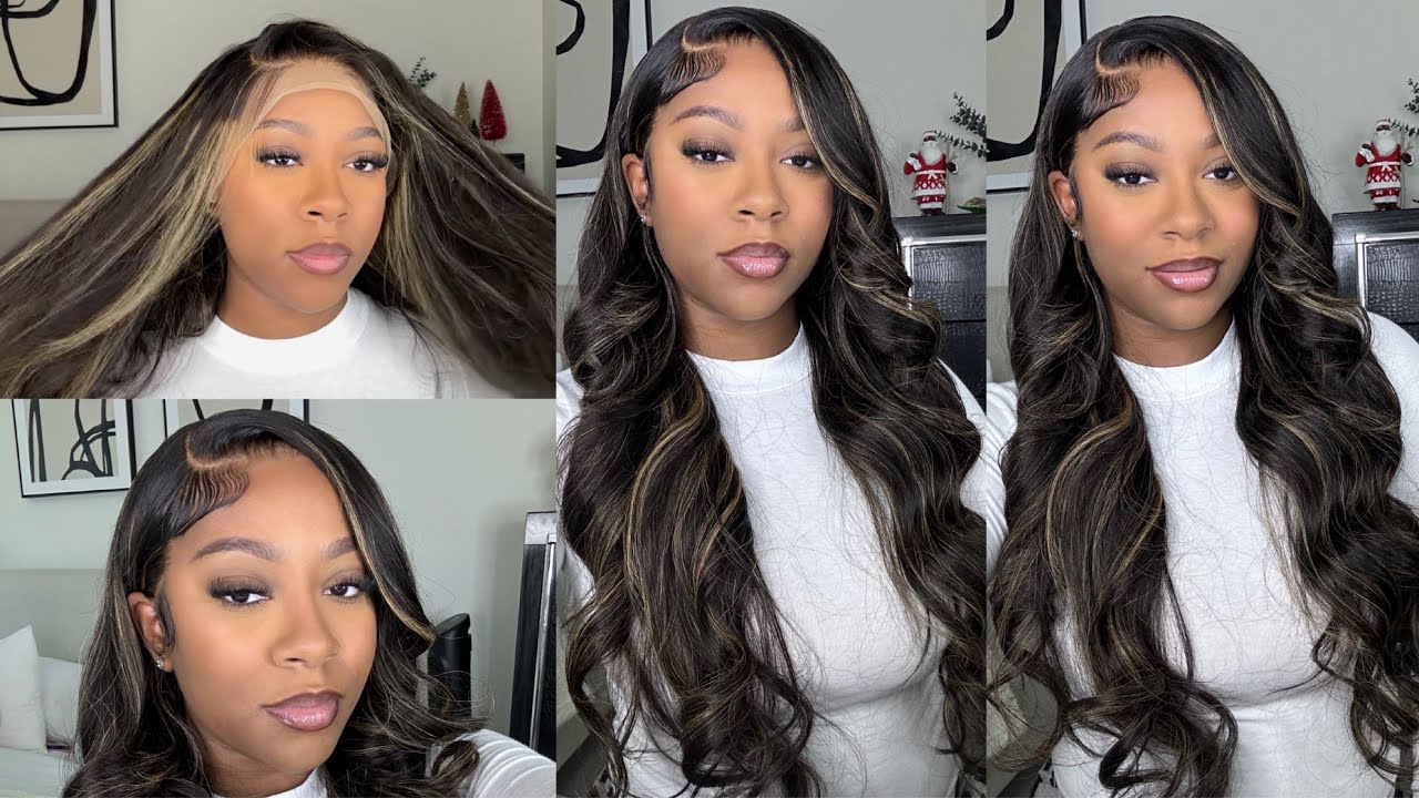 *EASY* SIDE PART GOLD HIGHLIGHT WIG INSTALL + WIG GIVEAWAY | Beginner Friendly | Arabella Hair ...