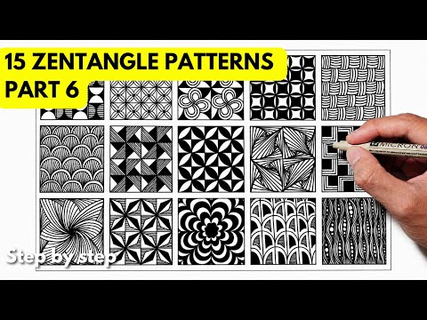 15 Zentangle Patterns | Part 6 | Tutorial | Step-by-step 