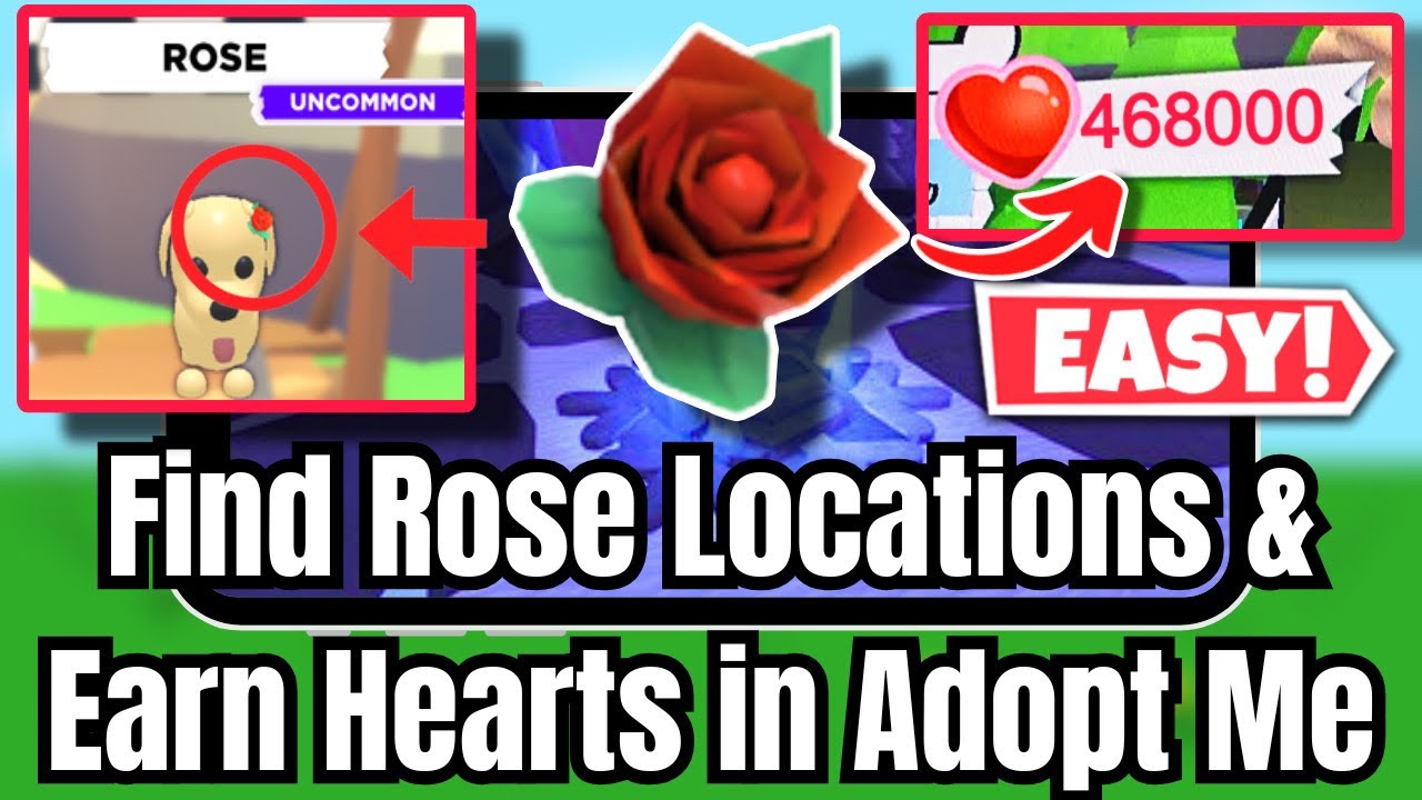 How to Find All Rose Locations & Earn Hearts Fast in Adopt Me Roblox ...
