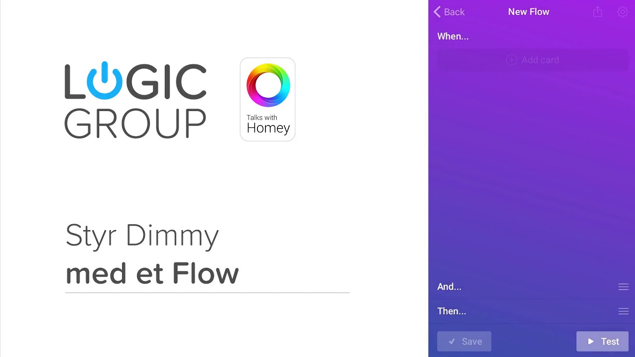 Dimmy i Homey - Styr Dimmy med et Flow - YouTube