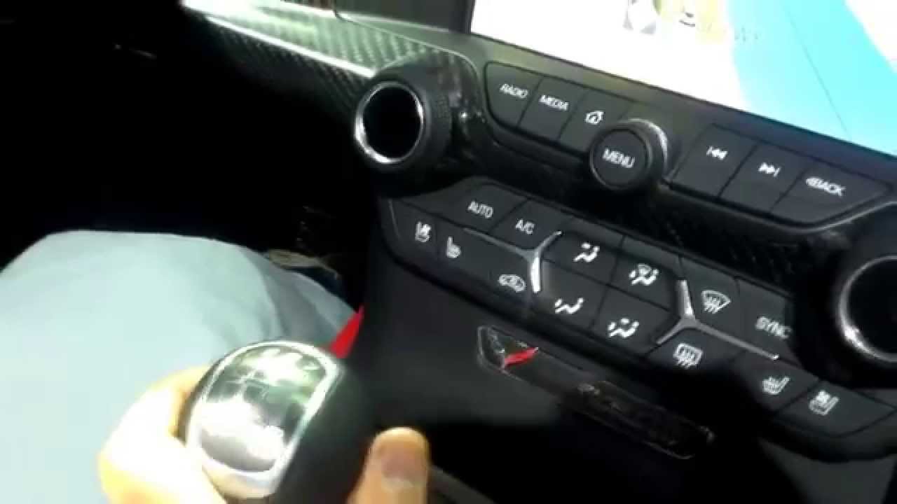 C7 Corvette 7 Speed Manual pattern at the 2014 Detroit Auto Show - YouTube
