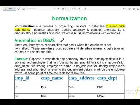 Normalization and Anomalies in DBMS || Database Design || Introduction to Database || - YouTube
