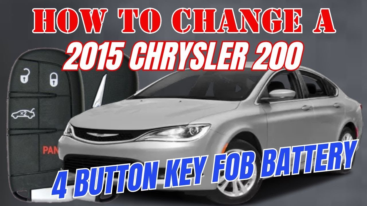 How to change a 2015 Chrysler 200 4 button key fob battery - YouTube