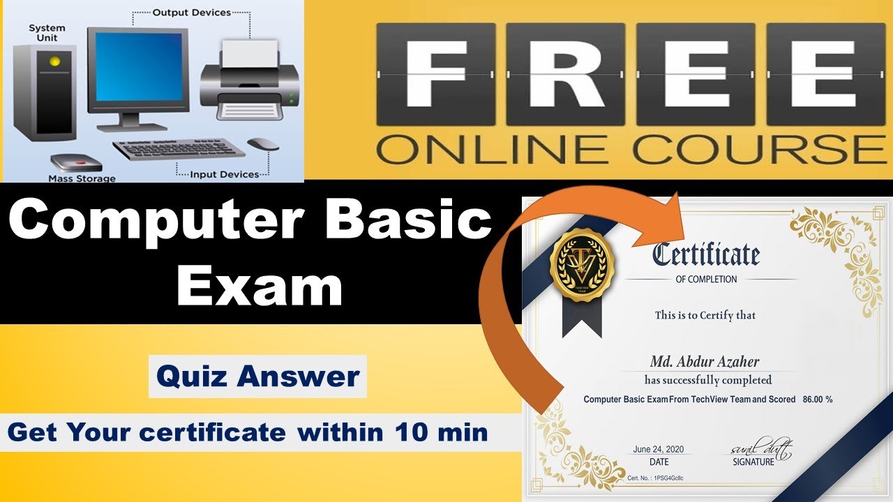 Computer Basic Exam Answer | Free computer training and online ...