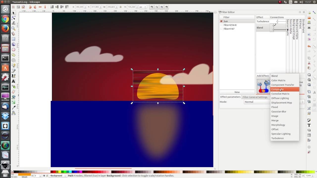 Inkscape: Drawing a sunset 5 - YouTube
