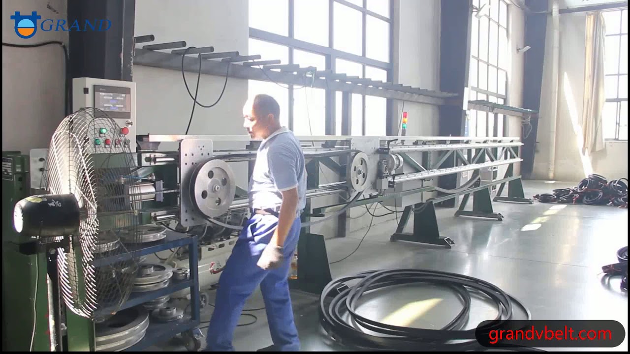 Length test machine of v belt - YouTube