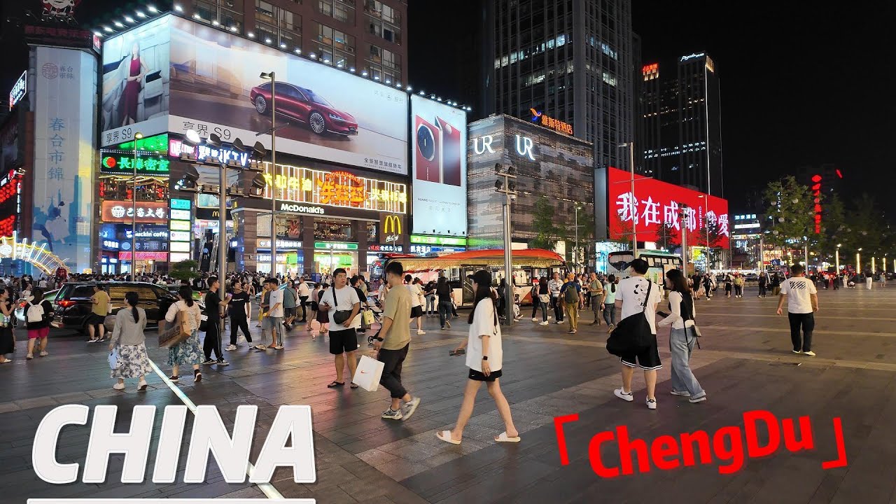 china walk tour 4K china real life Chinese girls in chengdu busiest ...