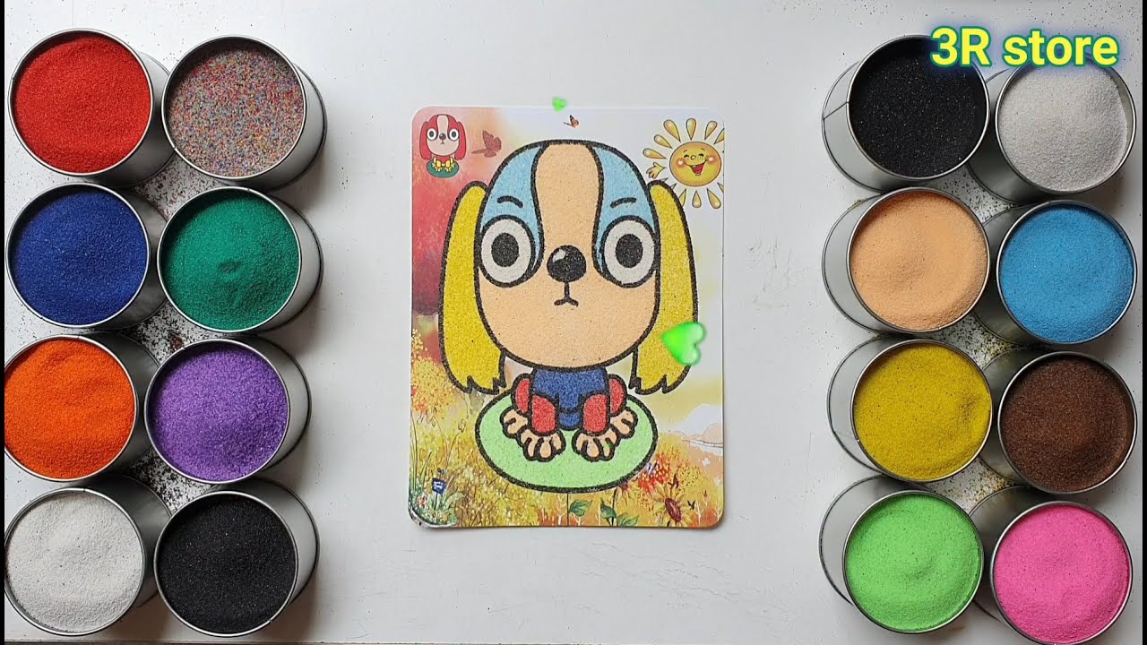 Simply painting dog, sand art - YouTube