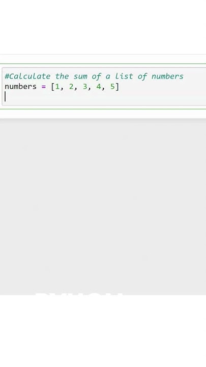 Python Tutorial: Calculating the Sum of a List of Numbers - YouTube