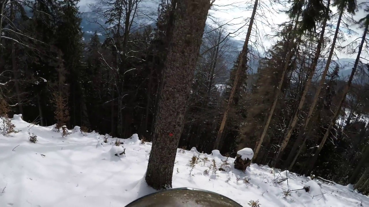 Logging on steep slope - YouTube