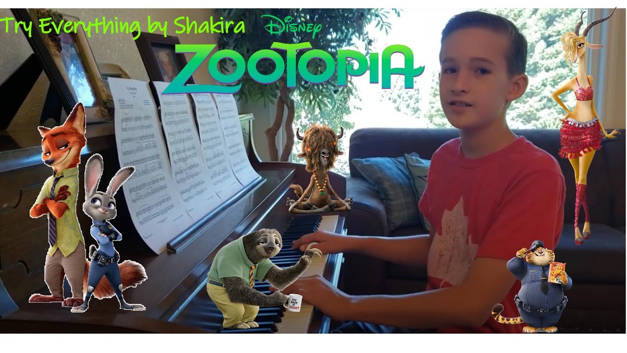 Try Everything by Shakira from the Disney movie Zootopia on piano 🎹 ...