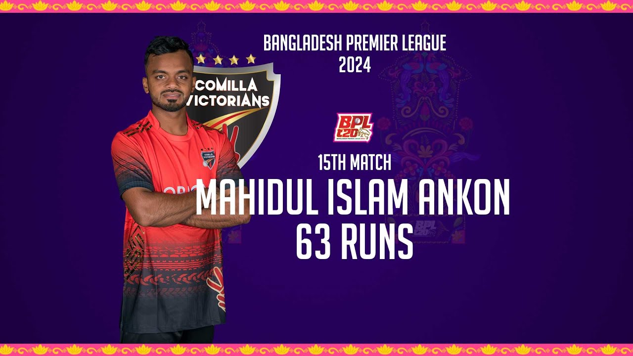 Mahidul Islam's 63 Runs Against Rangpur Riders | 15th Match | Season 10 ...