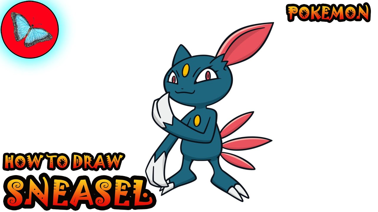 How To Draw Sneasel From Pokemon | Drawing Animals - YouTube