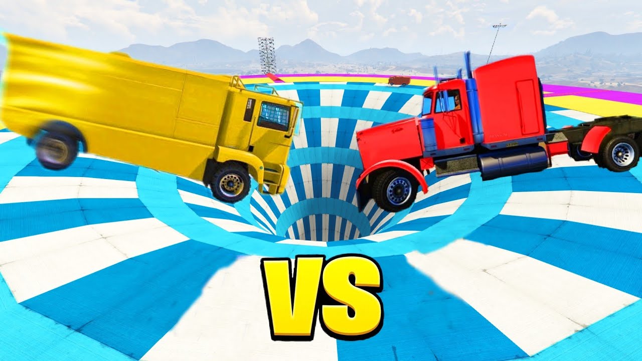 Truck Vs Truck Fight in a Hole 10000000% IMPOSSIBLE Challenge in GTA 5 ...