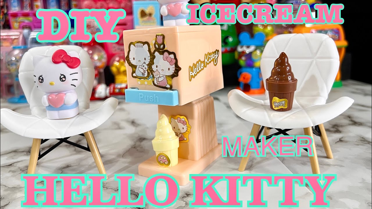 6 minutes Satisfying Design Hello Kitty Push Icecream Vending machine ...