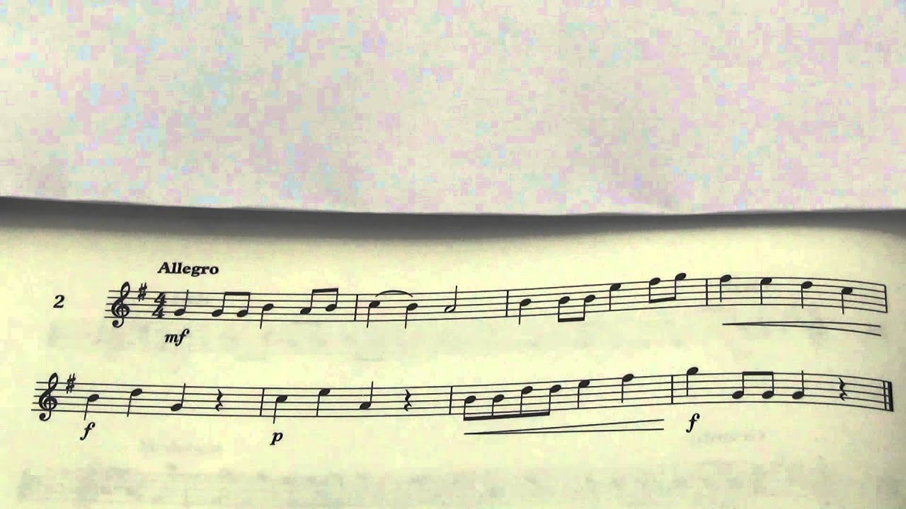 Violin Grade 2 Sight Reading No 2 Allegro - YouTube