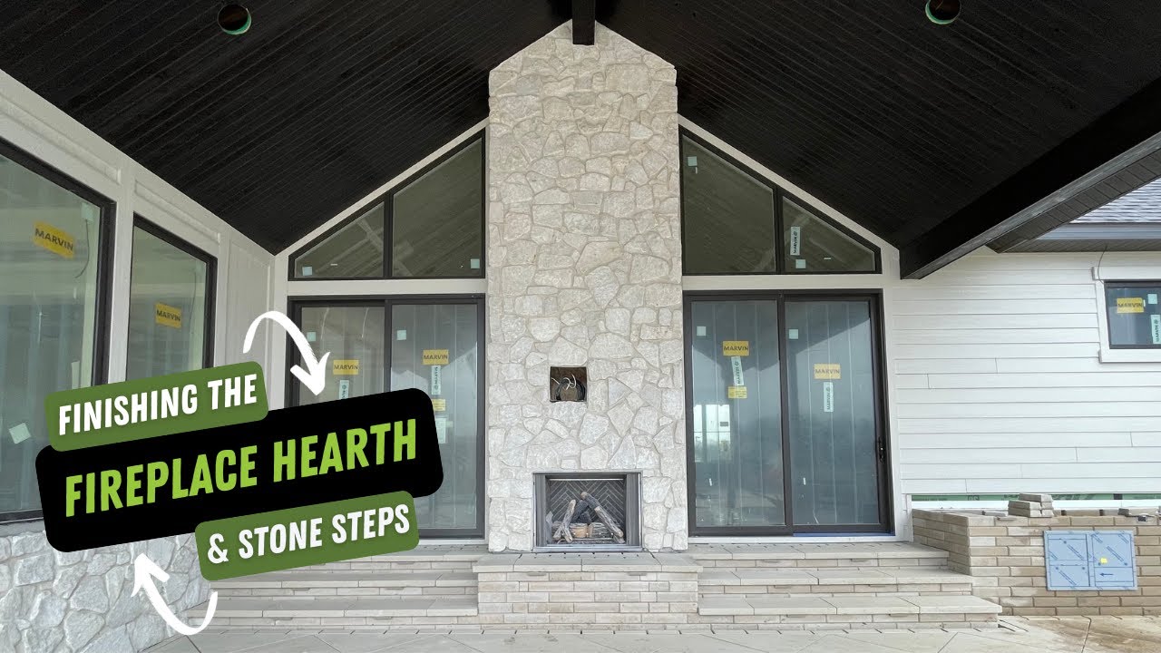 Building A Fireplace Hearth and Stone Steps - A Timelapse - YouTube