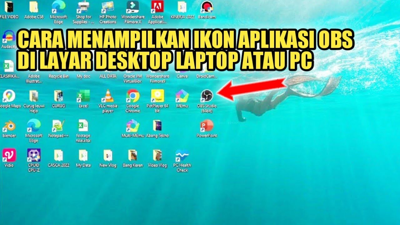 CARA MENAMPILKAN OBS STUDIO DI LAYAR DESKTOP LAPTOP ATAU PC - YouTube