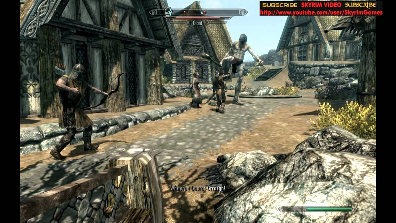 Skyrim - Giants attack Whiterun! - YouTube