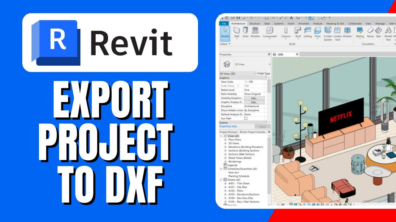 How to Export Your Project into DXF in Revit - YouTube