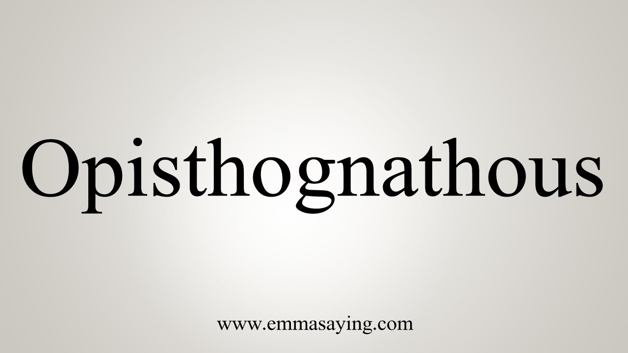 How To Say Opisthognathous - YouTube