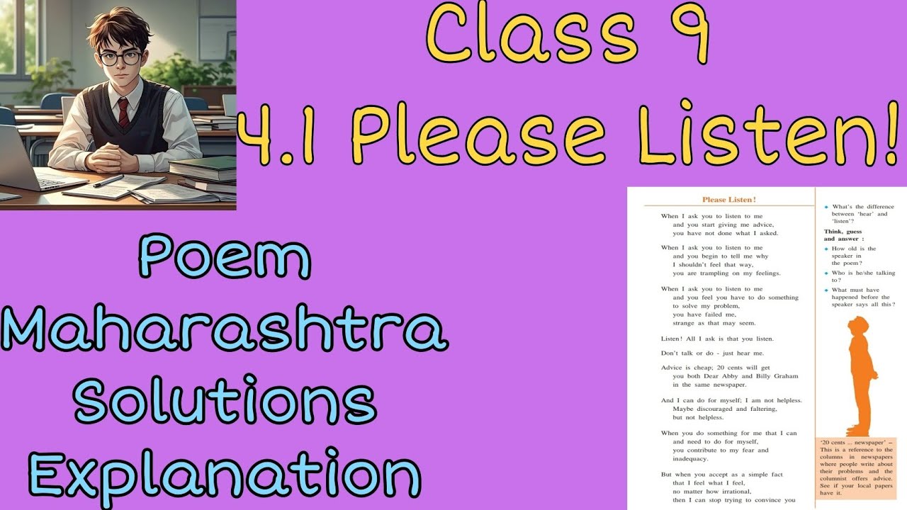Class 9 English 4.1 Please Listen! Explanation | Please Listen! Poem ...