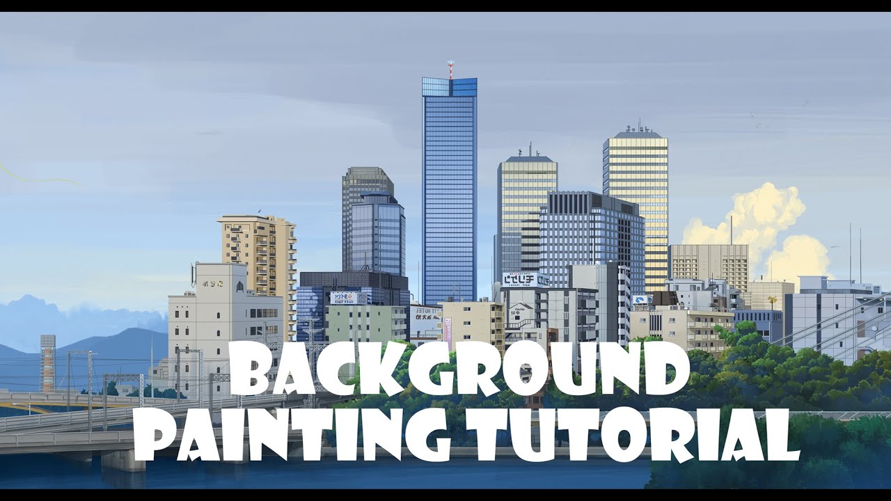 【anime background】Realistic background painting tutorial写实背景绘画教程 - YouTube