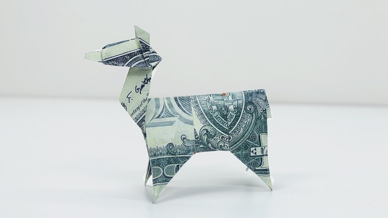 Dollar Money Origami LLAMA Tutorial - Designed by John Montroll - YouTube