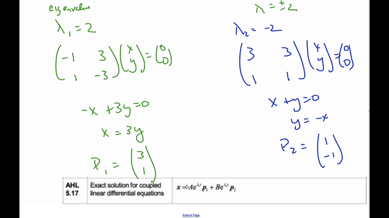 IB MAI HL 12 04 2 Solving Coupled Linear Differential Equation YouTube