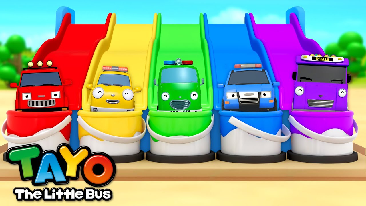 Learn Colors with Rescue Team!🎨| 60min Color Songs for Kids | Tayo the ...