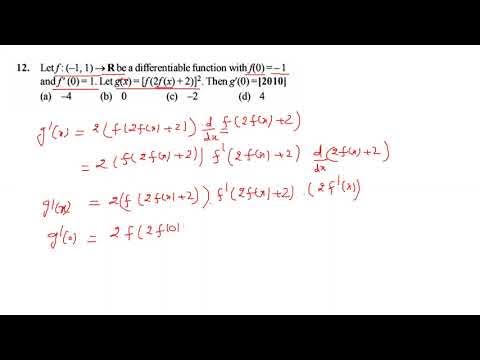 AIEEE 2010 differentiation question - YouTube