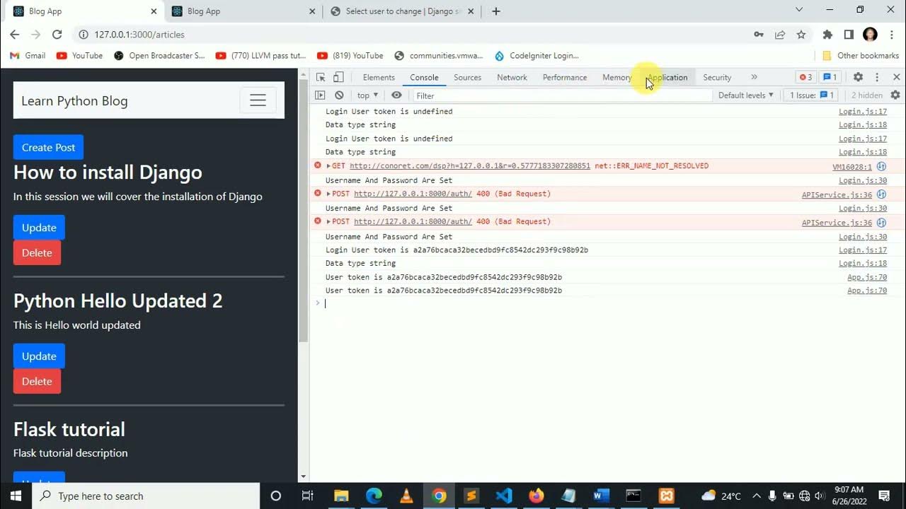 14. Login And Logout - Django And React JS Blog - YouTube