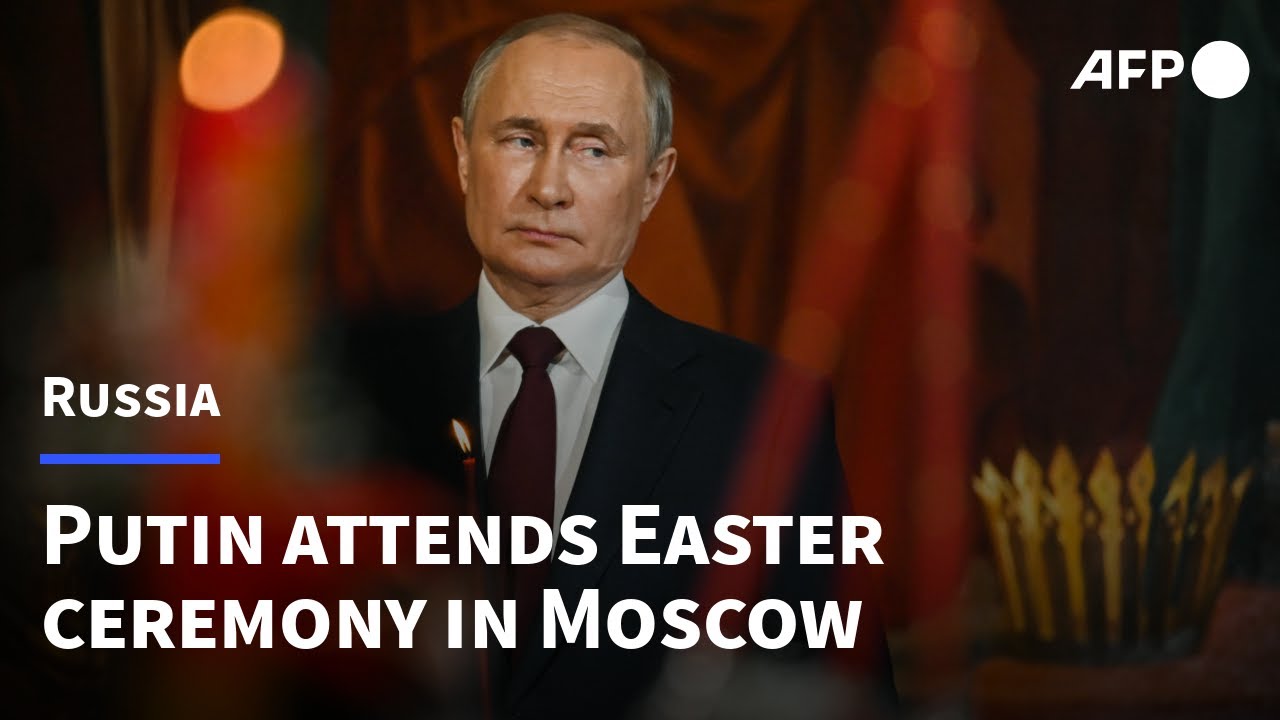 Putin attends Easter ceremony in Moscow | AFP - YouTube