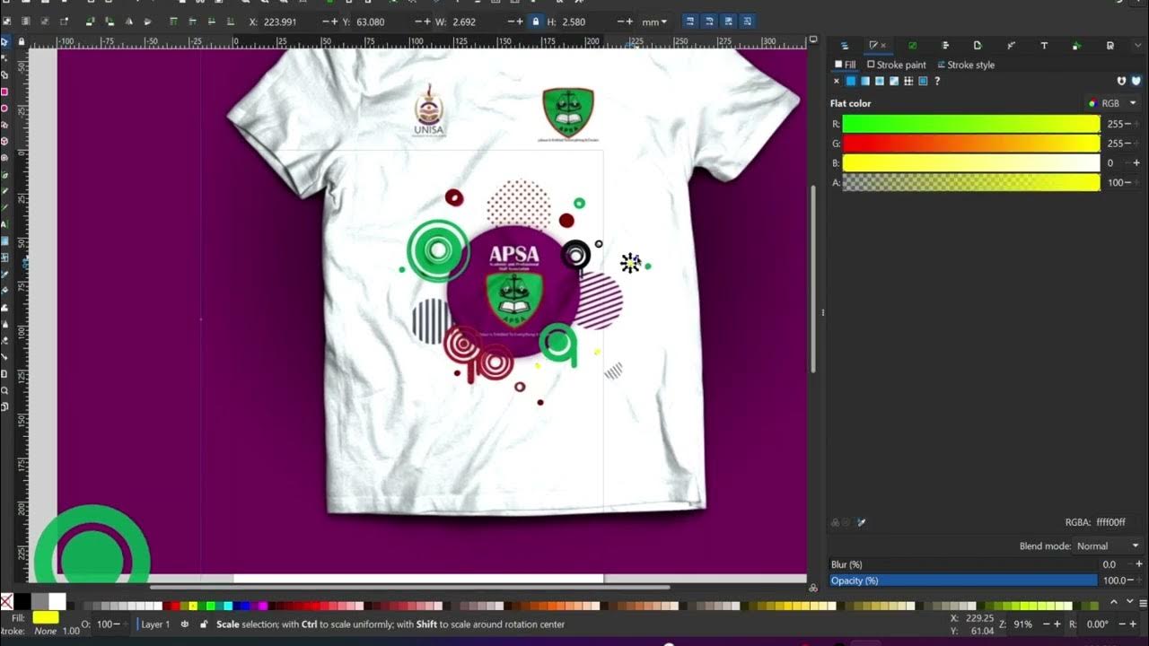 TSHIRT DESIGN Trace Bitmap, Nodes, Drop Shadow, Stroke, Fill Colour using INKSCAPE - YouTube