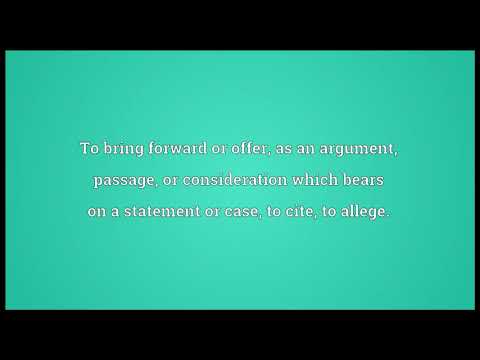 Adduce Meaning - YouTube