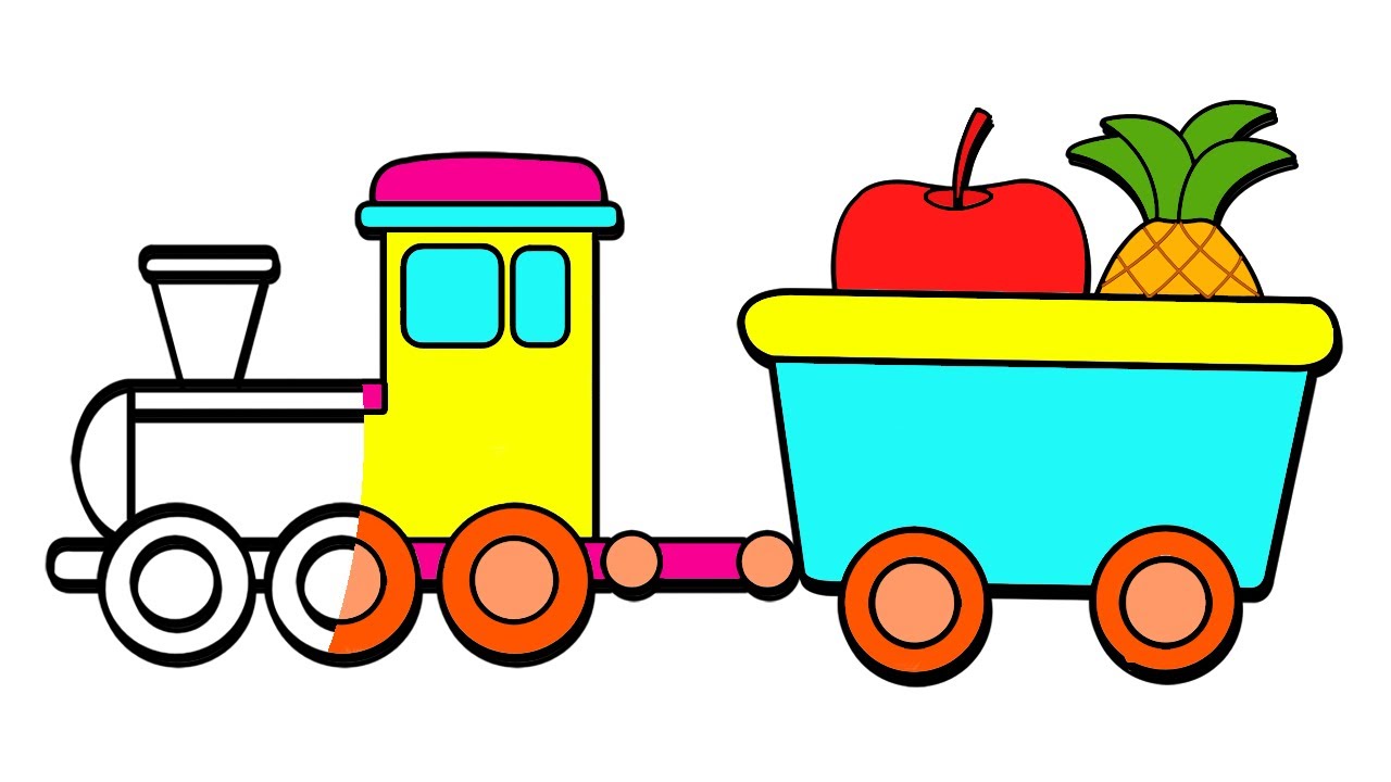 Easy Draw Train for kids & Toddlers | رسم سهل للاطفال | ڈرائنگ | acchi ...