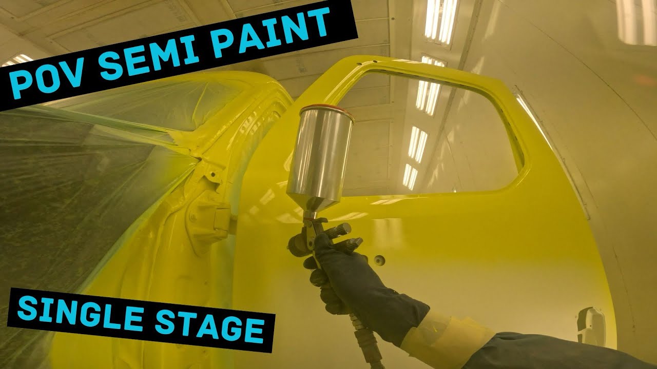 NO EDITS: RAW Footage of Spraying a Semi with SINGLE STAGE Paint - YouTube