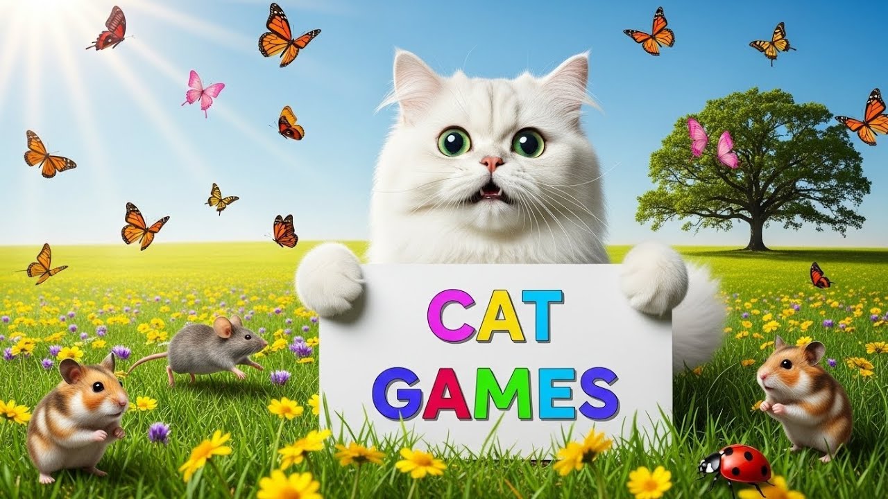 CAT GAMESI Hunting Garden: An Entertainment Video for Cats🐤🐁 🐞 🐦I 4K ...