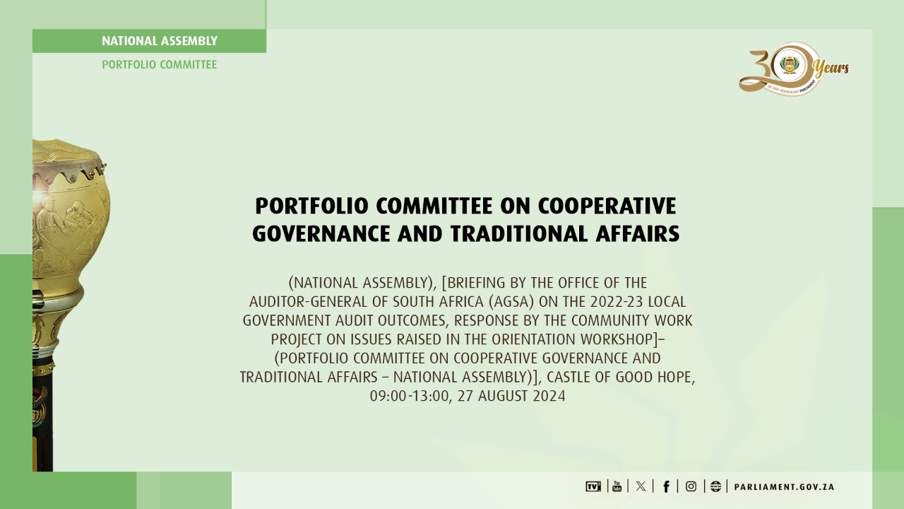Portfolio Committee on Cooperative Governance and Traditional Affairs ...
