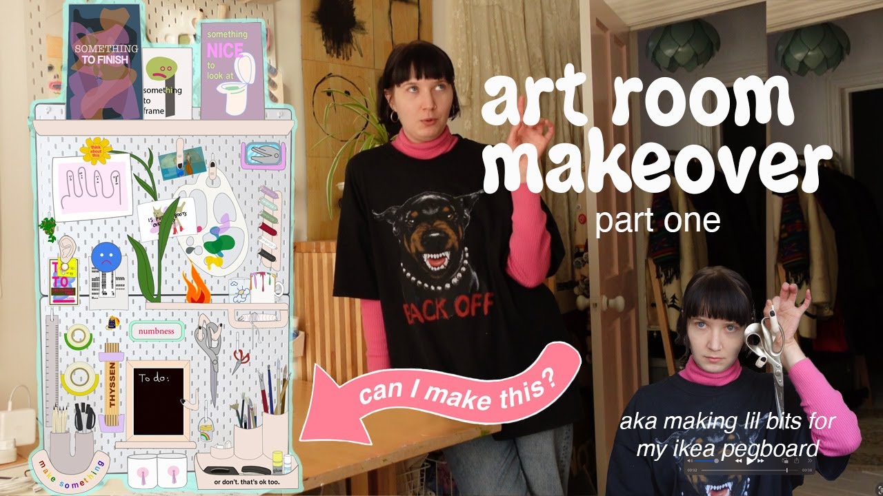 art room makeover part one - before tour & bespoke IKEA skadis pegboard ...