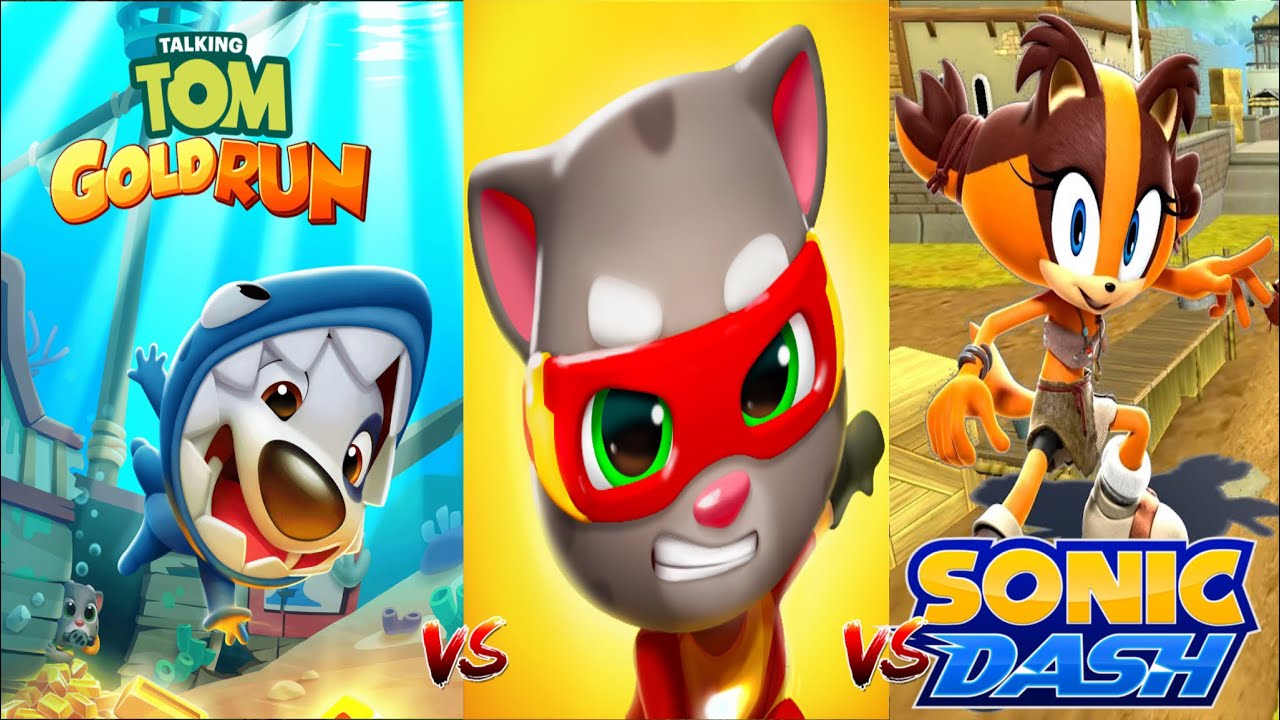 Talking Tom Gold Run VS Talking Tom Hero Dash VS Sonic Dash 2:Sonic ...