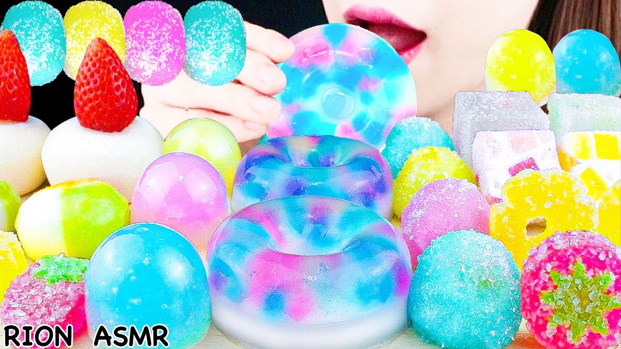 【ASMR】WAGASHI PARTY🤍 MOCHI ICECREAM,MUSCAT DAIFUKU,COLORFUL DONUTS ...